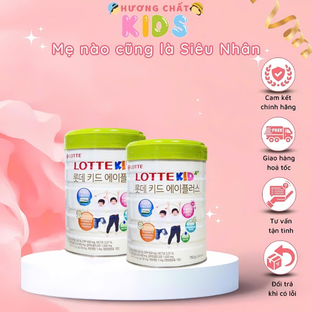 Sữa Bò Lotte Kid A+ Giúp Phát Triển Chiều Cao Lon 760g Bổ Sung Canxi ...