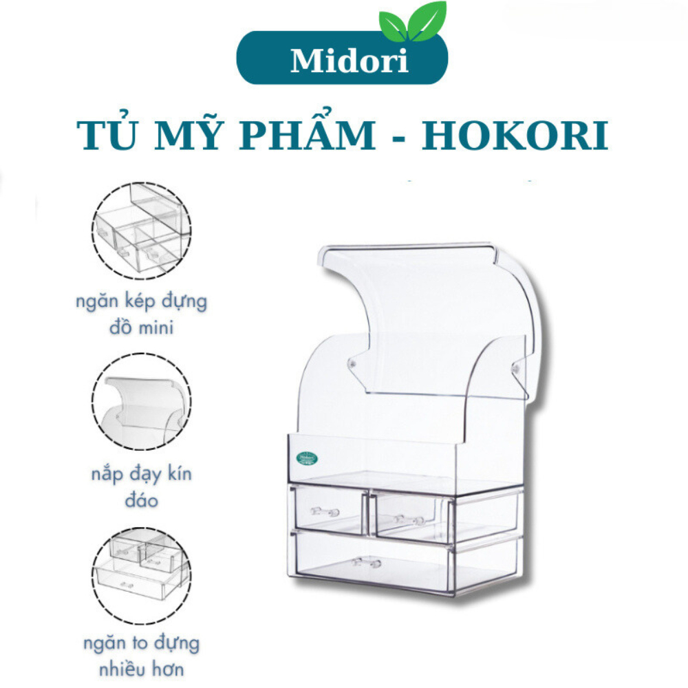 Tủ mỹ phẩm nắp 3T Hokori 3639-3 tủ thuốc cao cấp có nắp đậy chống bụi-hàng chính hãng nhựa việt ...