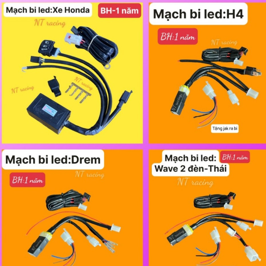 Mạch Bật Tắt Bi Cầu Bi Led Chân H4 dùng cho các dòng xe Ex150 , Wave ...