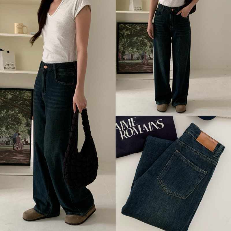 NUTCLOSET - Quần jeans mài ống suông 61875_Q0448 | Shopee Việt Nam