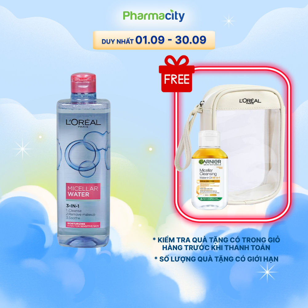 Nước tẩy trang L'Oreal Paris cung cấp dưỡng ẩm cho da Micellar Water Moisturizing (400ml ...