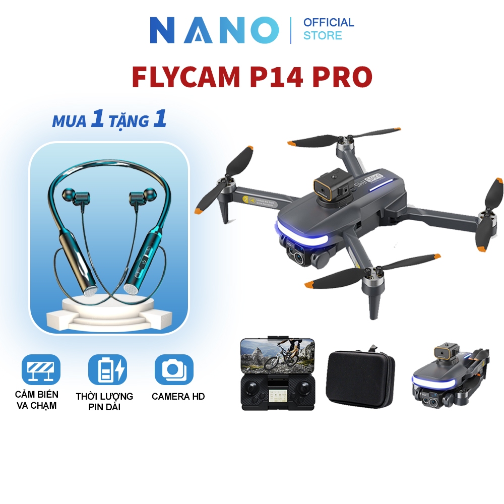 Flycam P14 Flycam Mini Động Cơ Không Chổi Than Camera Kép HD | Shopee ...