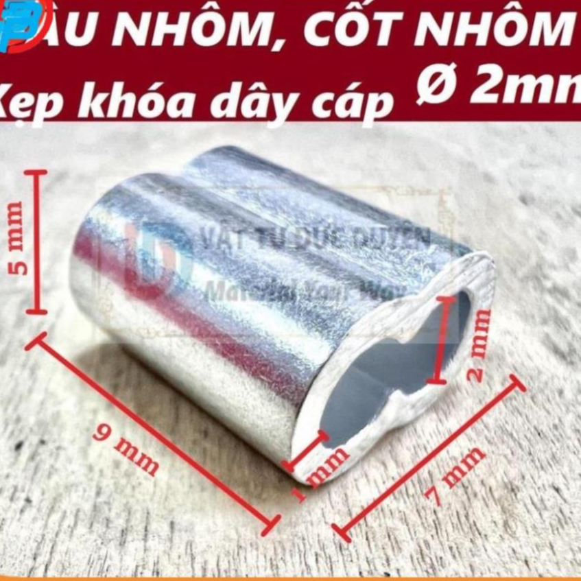 Đầu nhôm, cốt nhôm khóa dây cáp [ Phi 2mm ] CÁP THÉP Thái Bình Vina ...