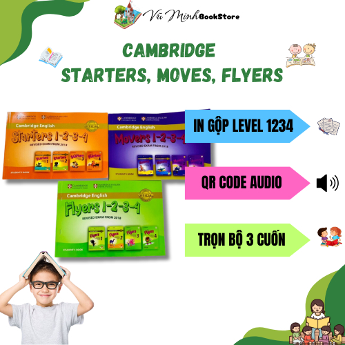 Sách - Cambridge Starters, Moves, Flyers in gộp 1234 - có file nghe ...