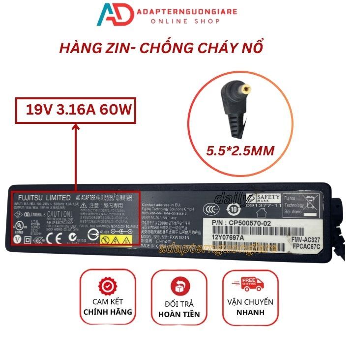 Sạc laptop Fujitsu E544 19v hàng chính hãng bóc máy | Shopee Việt Nam