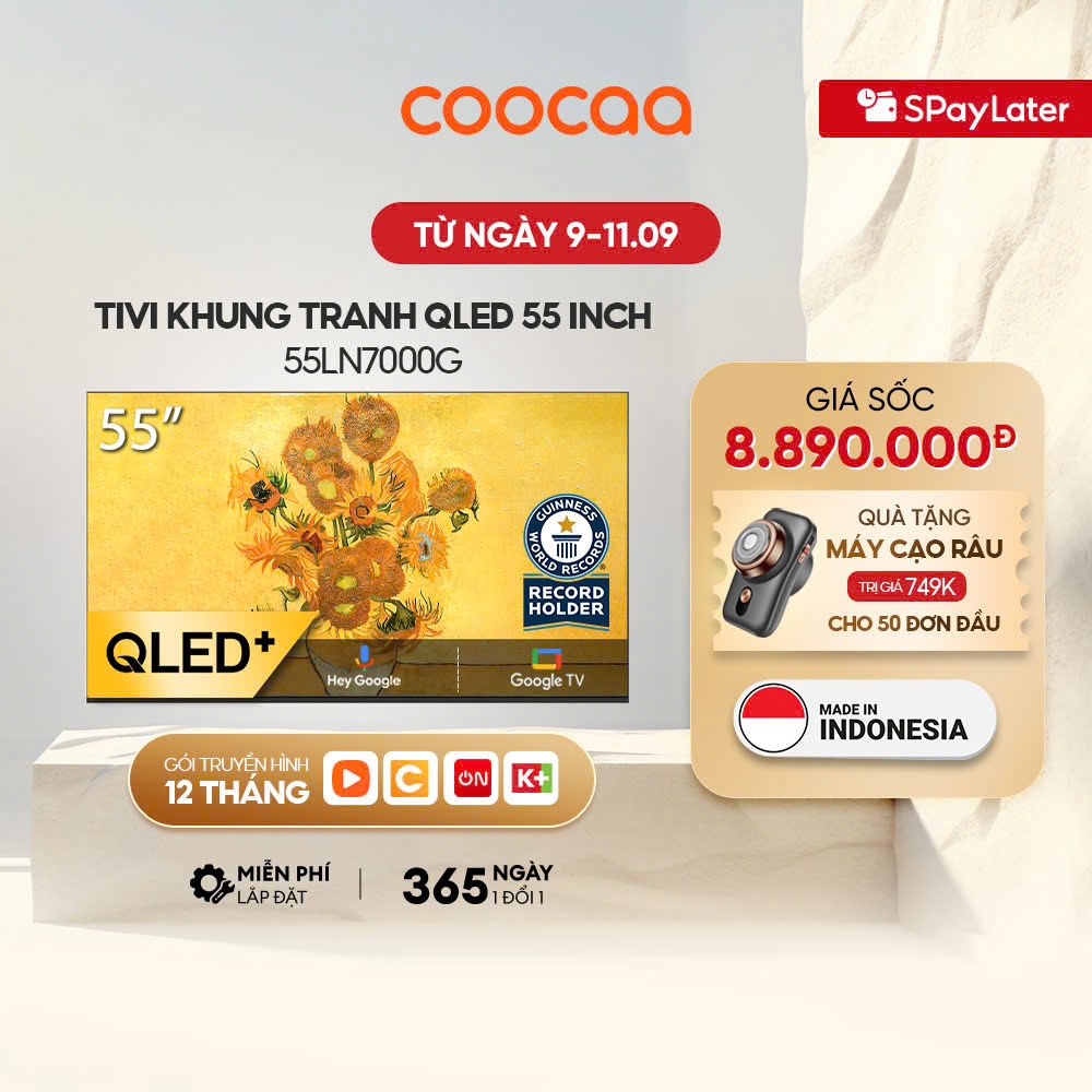 [Nhập Mã ELCCVIP99 giảm 2500K] Smart tivi 55 inch Qled 4K tivi Khung ...