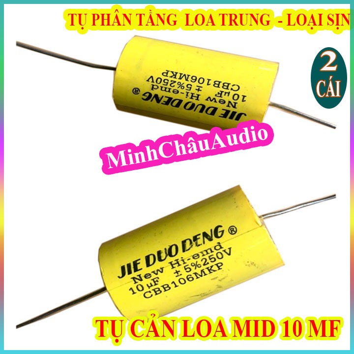 2 TỤ CHỐNG CHÁY LOA TRUNG 10MF VÀNG - TỤ CẢN LOA MID -TỤ LẮP LOA LỜI ...