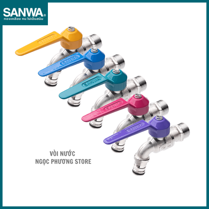 Vòi hồ, vòi vườn, vòi nước tay gạt màu SANWA THÁI LAN Phi 21mm (1/2") - Mã CKT15 FB | Shopee ...