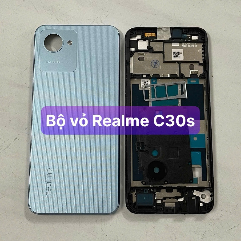 bộ vỏ Realme C30s ,kèm khay sim,phím âm lượng,kính camera | Shopee Việt Nam