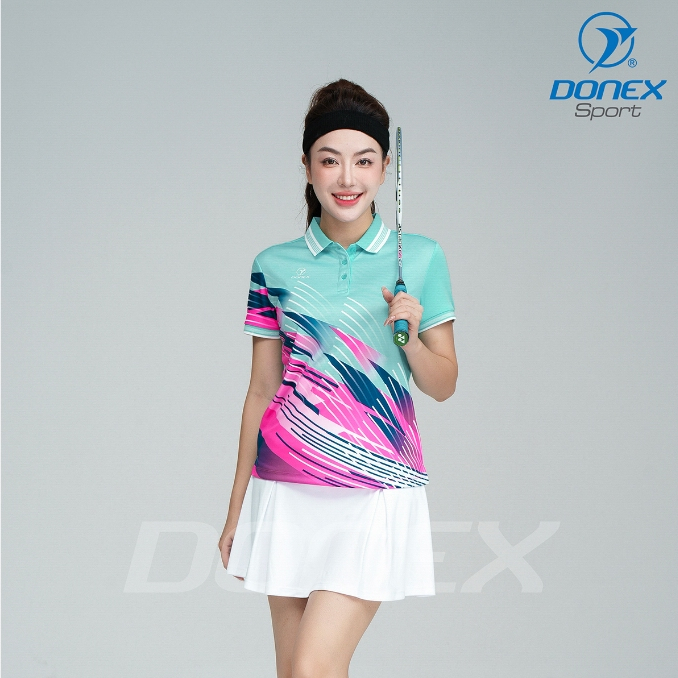 Bộ Quần Áo Thể Thao Nữ Cổ Trụ Donex Sport AC 3824 - ASC 900, Vải Thun ...