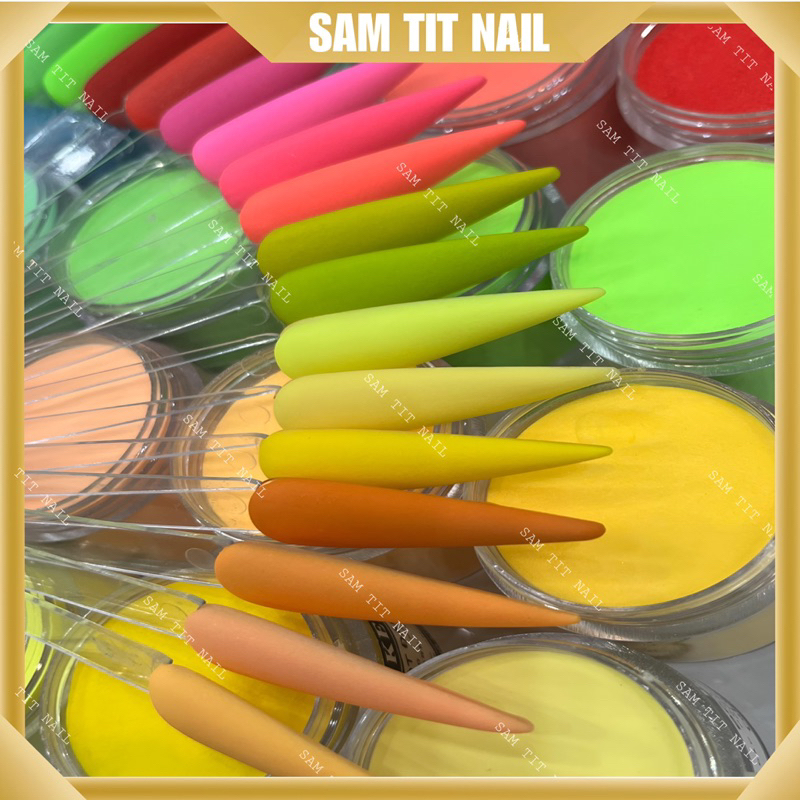 [30g] Bột đắp móng NEON Mỹ dẻo lì dễ vuốt 5in1 (nhúng, nặn hoa, ombre ...