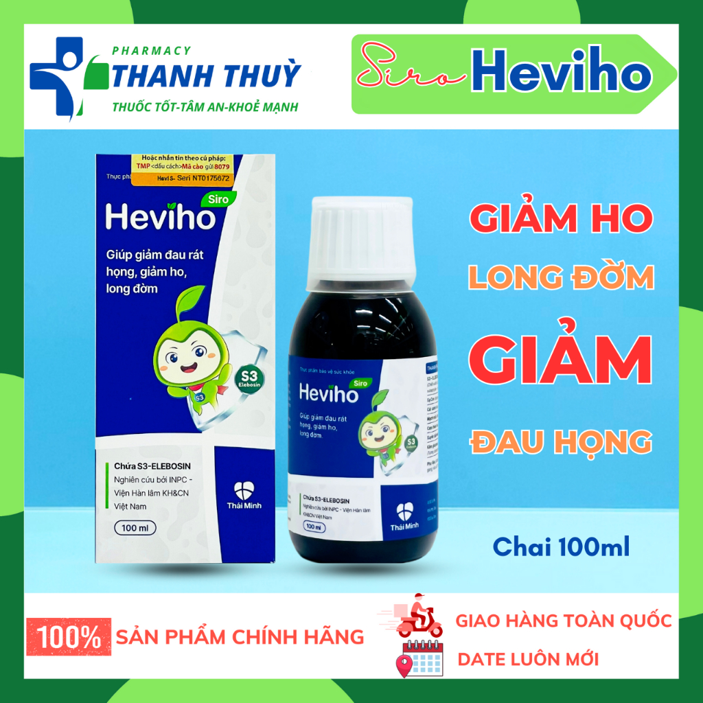 Siro Heviho Thái Minh, Giúp Giảm Đau Rát Họng, Giảm Ho, Long Đờm, Chai ...