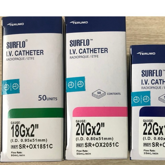 Kim Luồn Tĩnh Mạch Terumo -Nhật Bản,Số 16G,18G,20G,22G,24G(Hộp 50cái ...