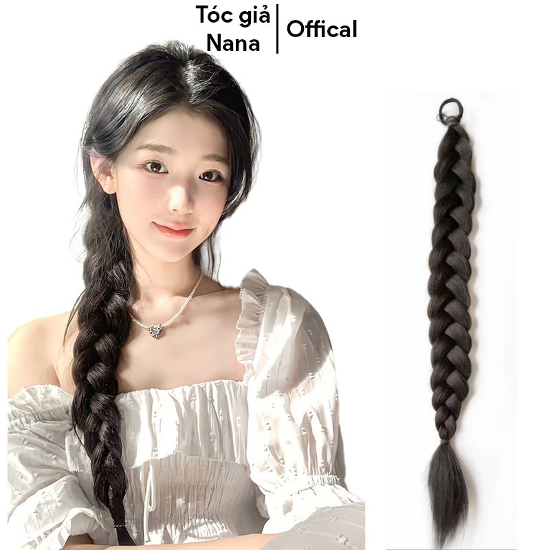 Tóc giả tạo kiểu thắt bím 40cm, tóc giả thắt bính dài đẹp N413 | Shopee Việt Nam