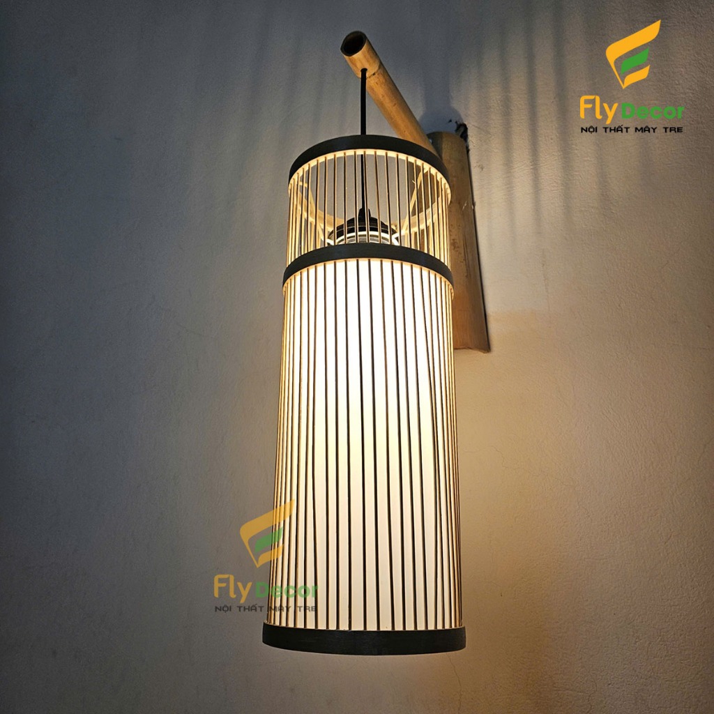 Đèn mây tre đan trang trí, đèn tre treo tường, đèn tre treo cột hình ...