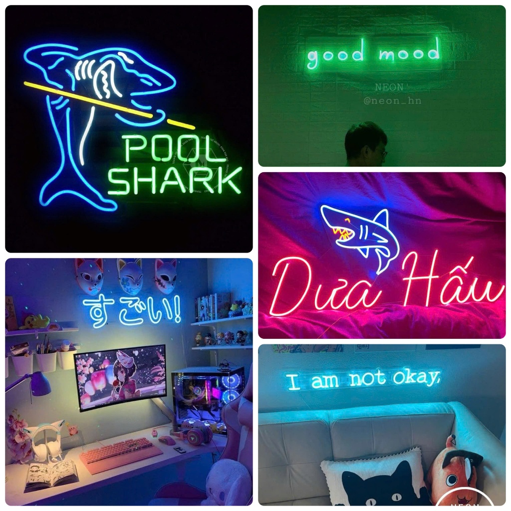 Đèn led neon theo yêu cầu thiết kế theo tên Decor phòng ngủ Trang trí ...