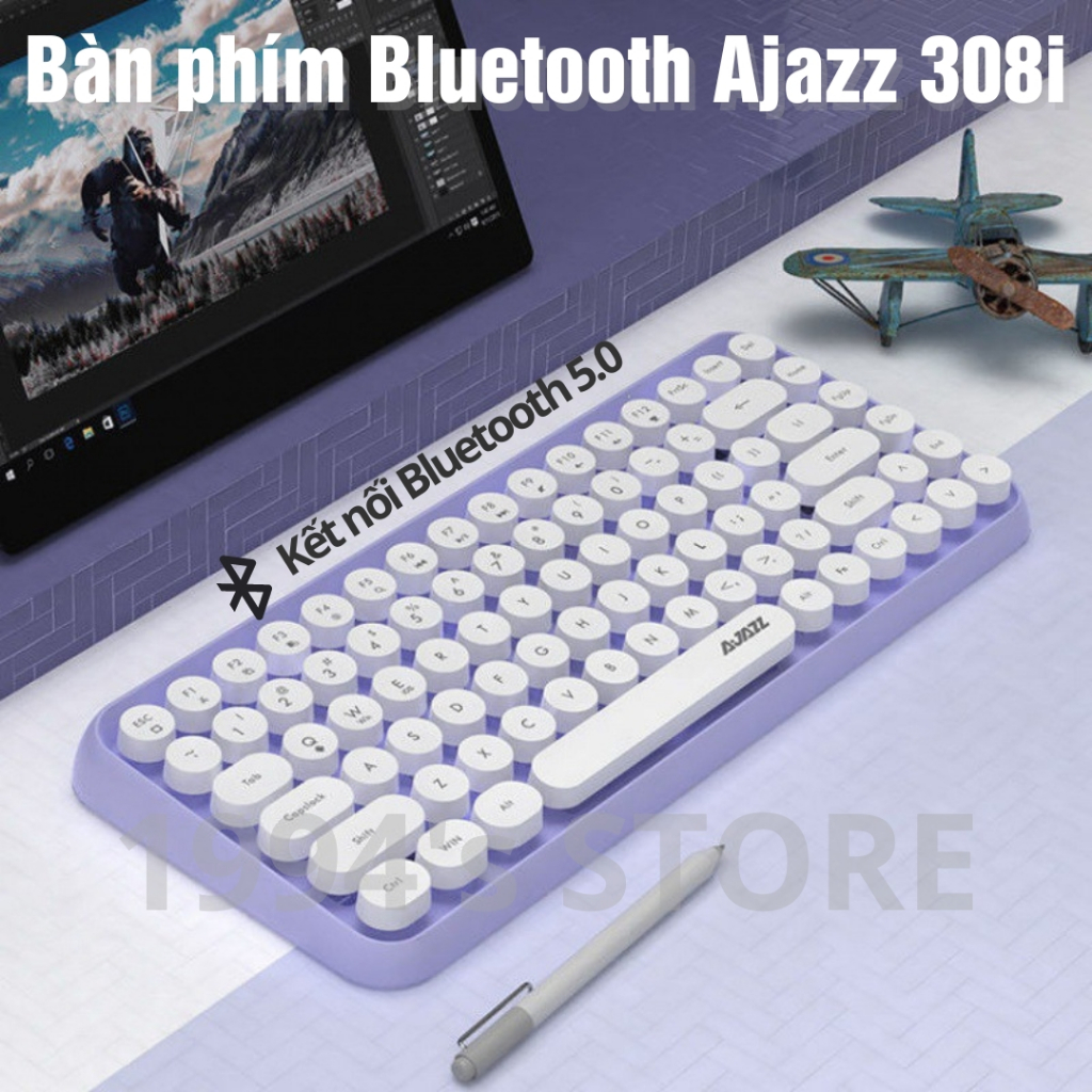 Bàn Phím Giả Cơ Không Dây Ajazz 308i Bluetooth 5.0 - Dùng cho Máy tính bàn PC, Laptop, Điện ...