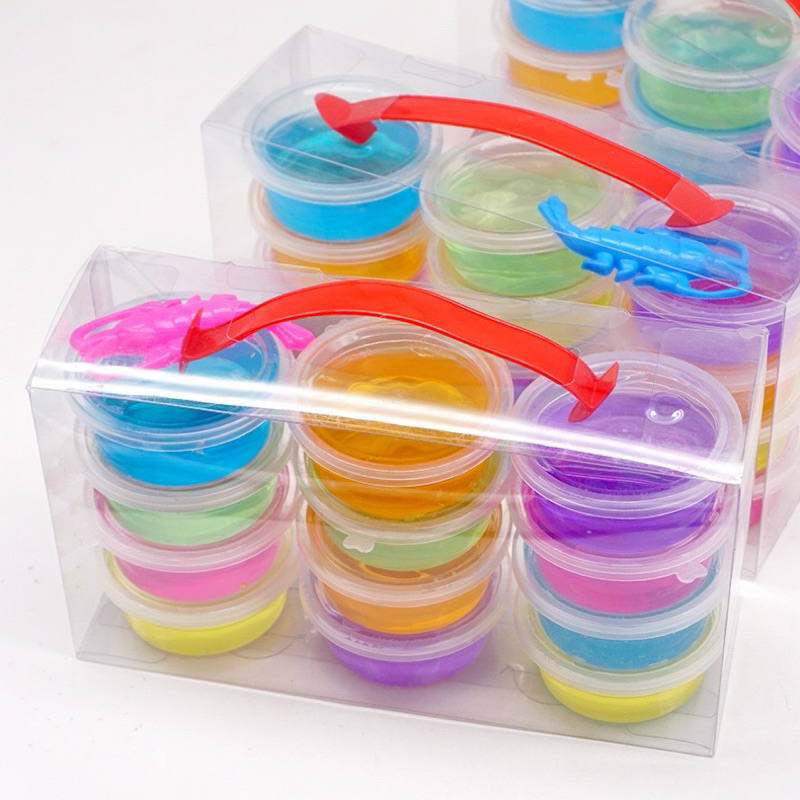 Slime,slam khay 12 hộp trong xuốt đồ chơi cho bé tạp hoá cổng trường96 ...