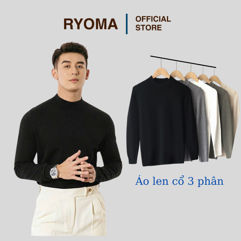 Áo len cổ 3 phân RYOMA, chất len lông thỏ mềm mịn, dày dặn,co giãn, giữ nhiệt cho mùa đông ...