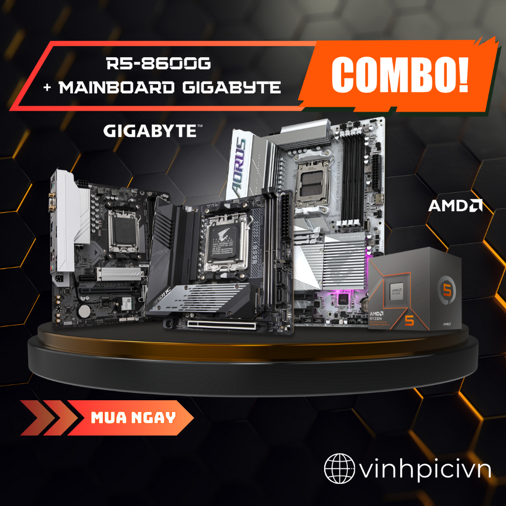 Combo AMD CPU Ryzen 5 8600G + Mainboard GIGABYTE AM5 | Shopee Việt Nam