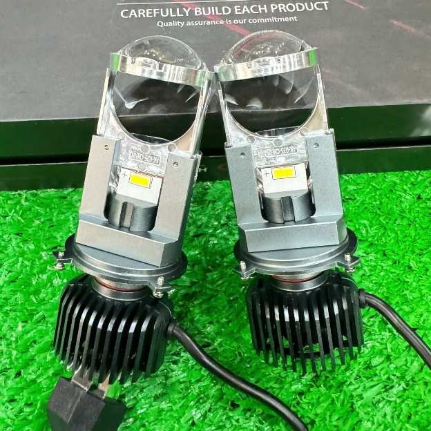 Đèn Pha LED Bi Cầu Mini T40 chân H4 Công Xuất 45w Lắp Ô tô, xe máy ...
