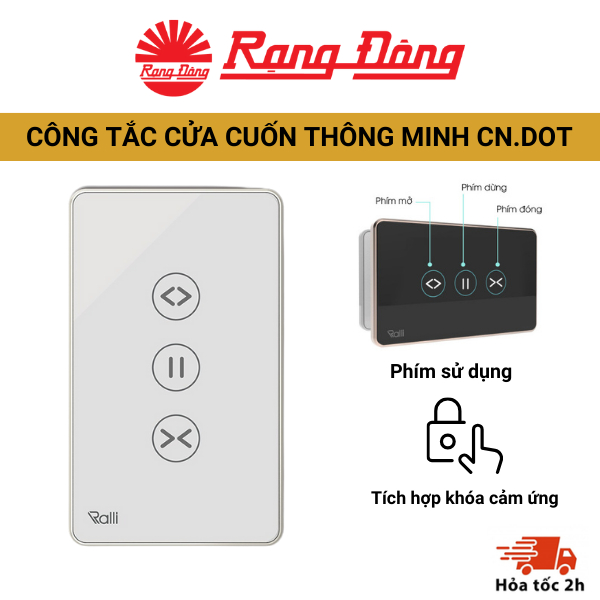 Công tắc cửa cuốn thông minh Rạng Đông CTCU.WF CN.DOT kết nối không dây Wifi điều khiển từ xa ...