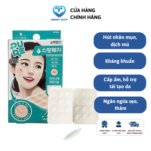 Miếng Dán Mụn Somaderm Spot 12 Miếng Hút Dịch Mụn,Hạn Chế Vi Khuẩn, Thâm, Sẹo Mụn, Dịu Tổn ...