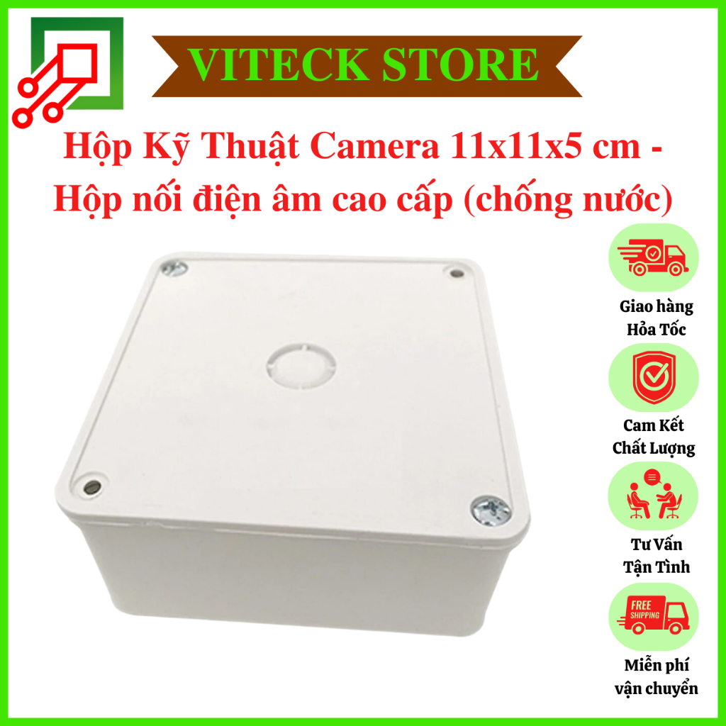 Hộp Kỹ Thuật Camera 11x11x5 cm - Hộp nối điện âm - Hộp điện âm cao cấp ...