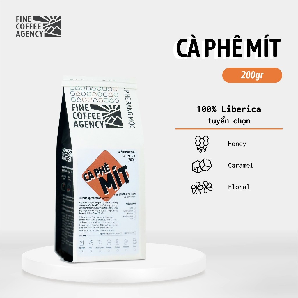 Cà Phê Liberica ( Cà Phê Mít ) sơ chế Natural tuyển chọn (200 Gram ...