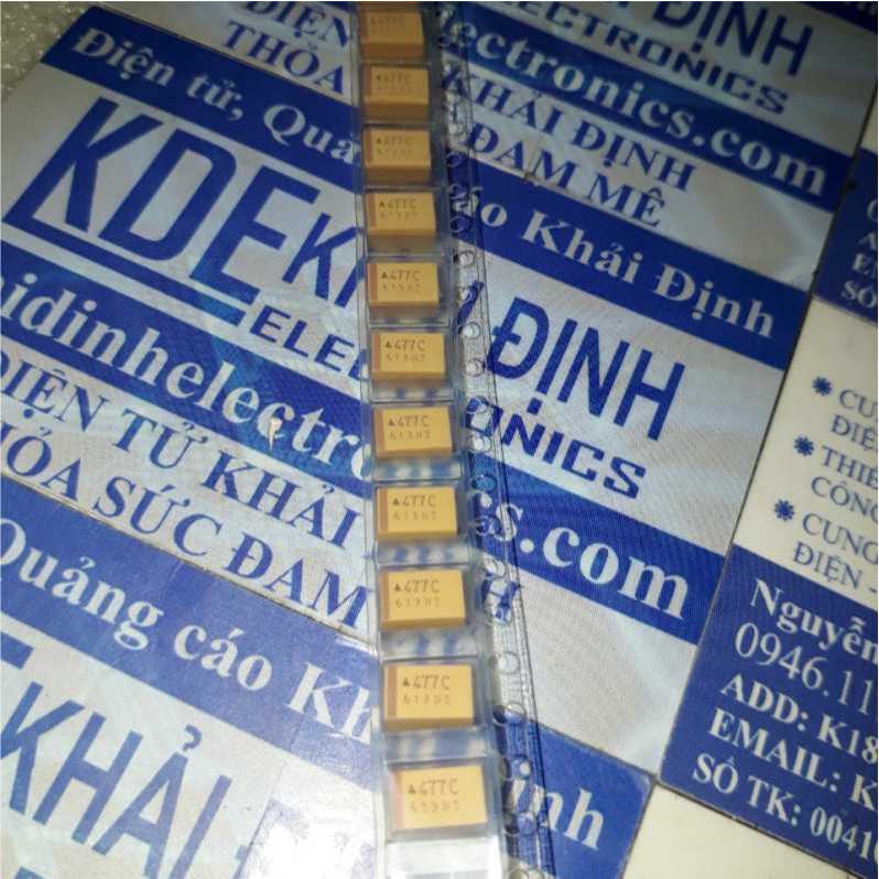 5 con tụ tantalum phân cực SMD 470uF 477J 6.3V D7343 477C 16V D7343 ...