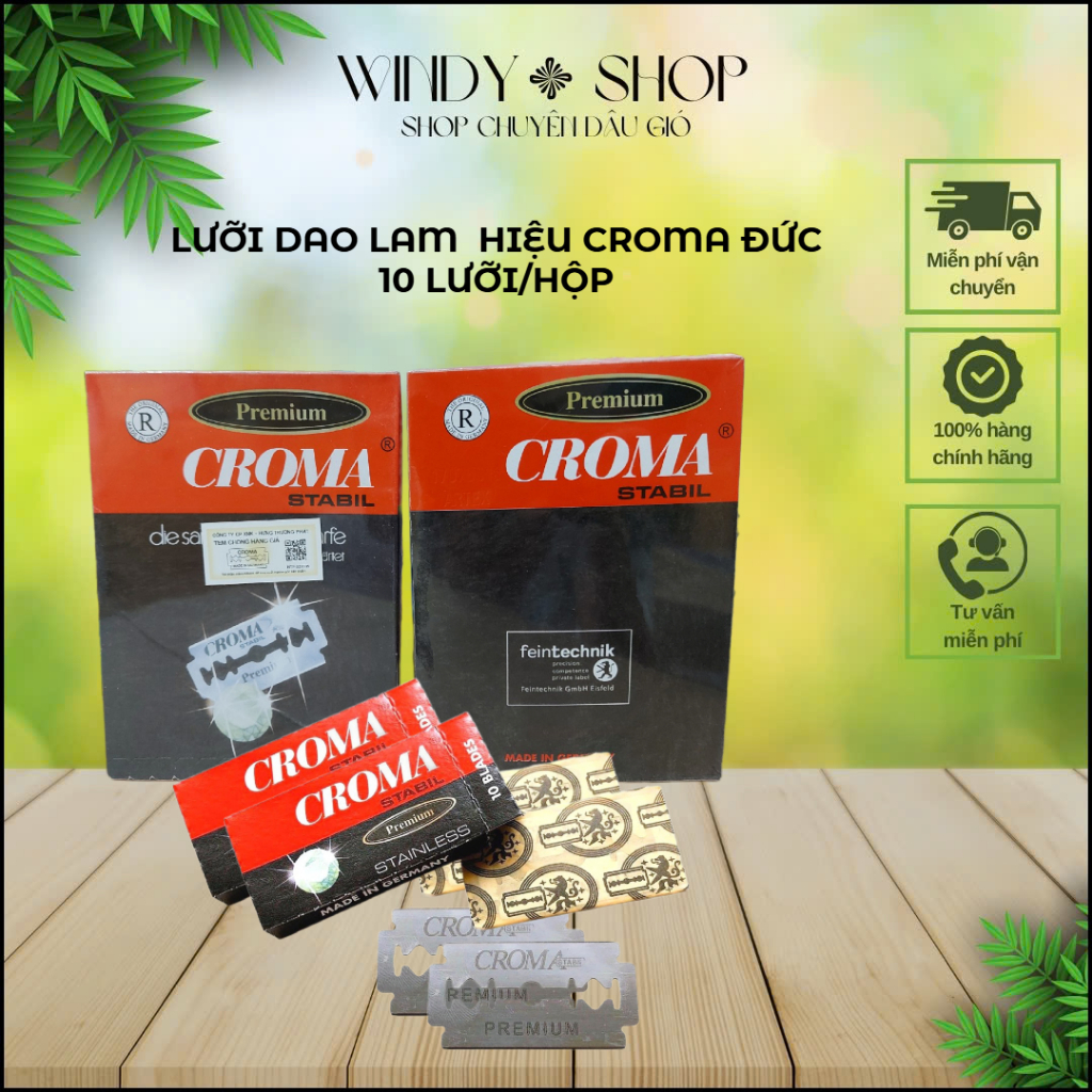 COMBO 1-2-4 HỘP LƯỠI LAM (10 LƯỠI/HỘP) DAO LAM HIỆU CROMA ĐỨC | Shopee ...