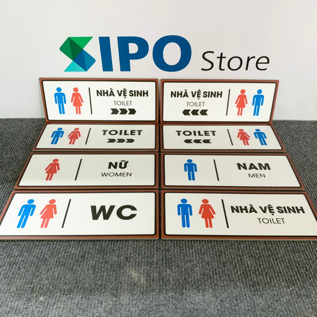 Biển Nhà Vệ Sinh, Toilet, WC, Nam/ Nữ - Chất liệu Gỗ chống ẩm cao cấp 2 ...
