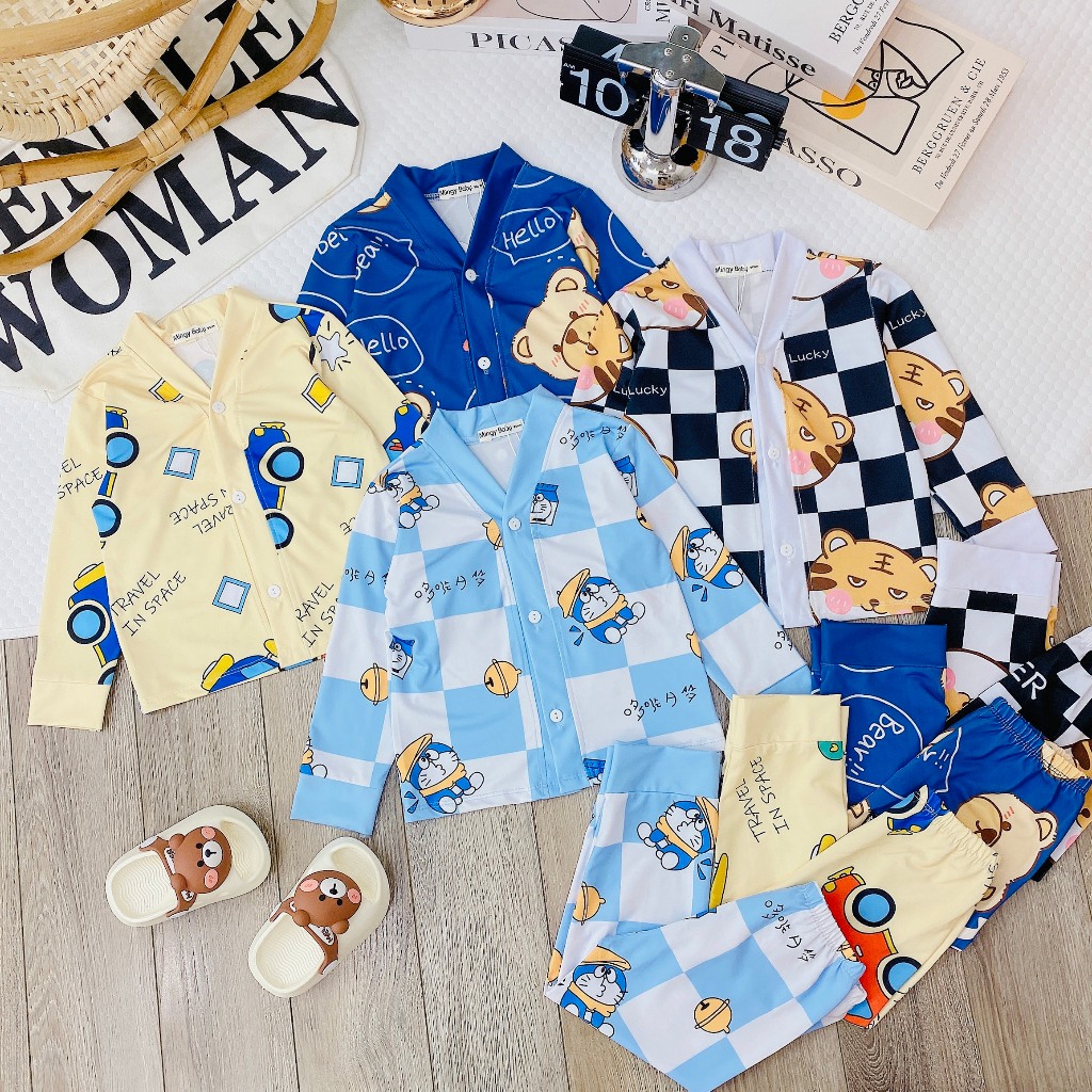 (MINGY BABY)[MG 02]Bộ áo quần dài tay Pijama in 3D - Đồ bộ mặc ngủ dài ...