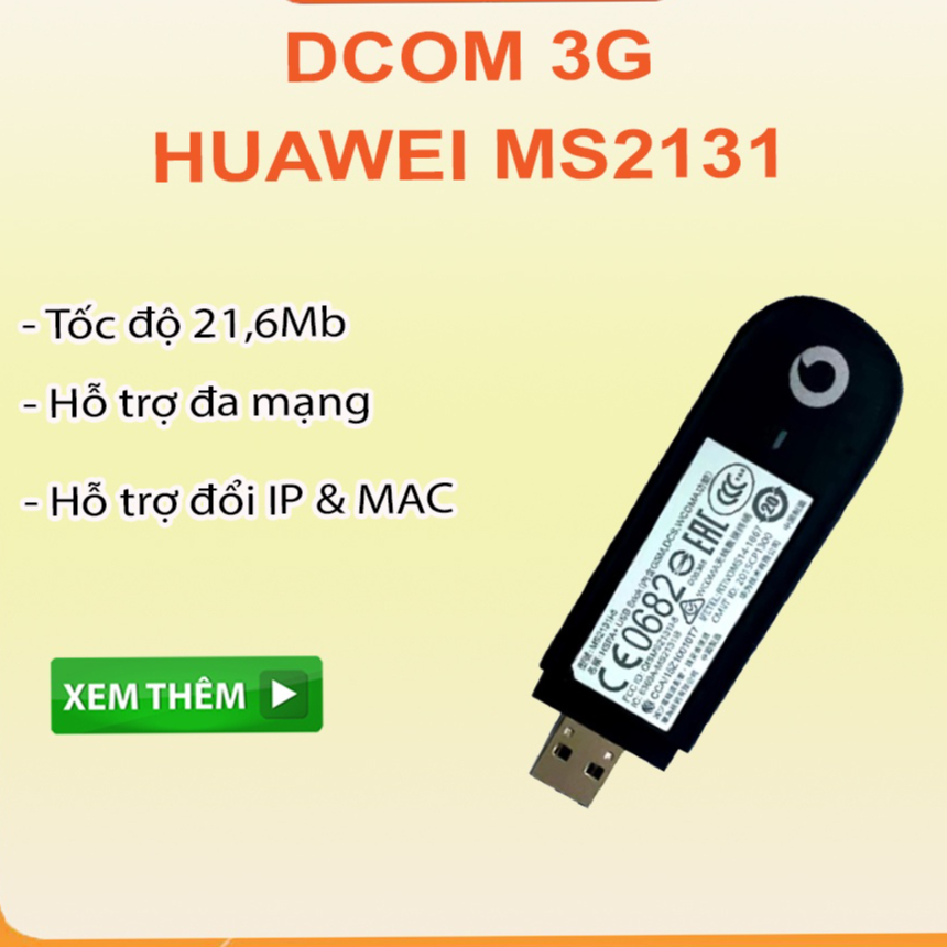 Usb 3G Dcom Huawei E3531 MS2131 21,6Mb Đa Mạng Bộ Cài Chuẩn Mobile Partner ,Hỗ trợ đổi IP + Đổi ...