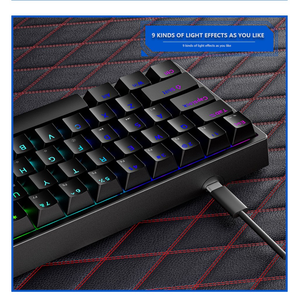 Bàn phím cơ Gaming Dark Alien K710 Blue Switch- Led RGB- Kết nối có dây ...