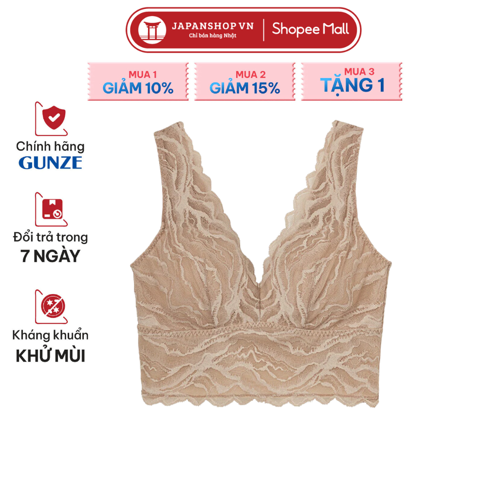 Áo lót nữ ren không gọng nâng ngực dáng chui Tuché Gunze JB1006H nội địa Nhật chính hãng ...