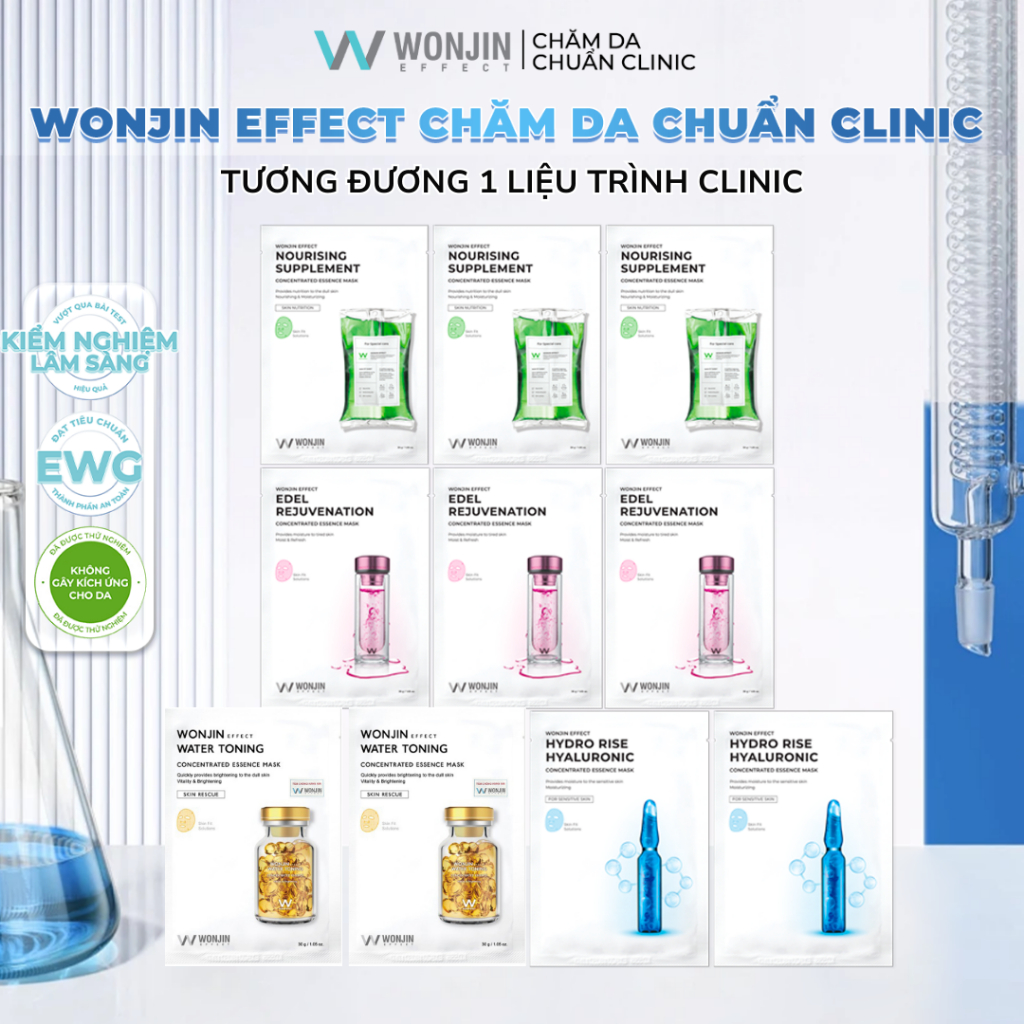 [WonJin x Bảo Anh] Combo 10 Mặt Nạ Dưỡng Da Chuyên Sâu MIX WonJin Effect Mask 30g x10 [B1 ...