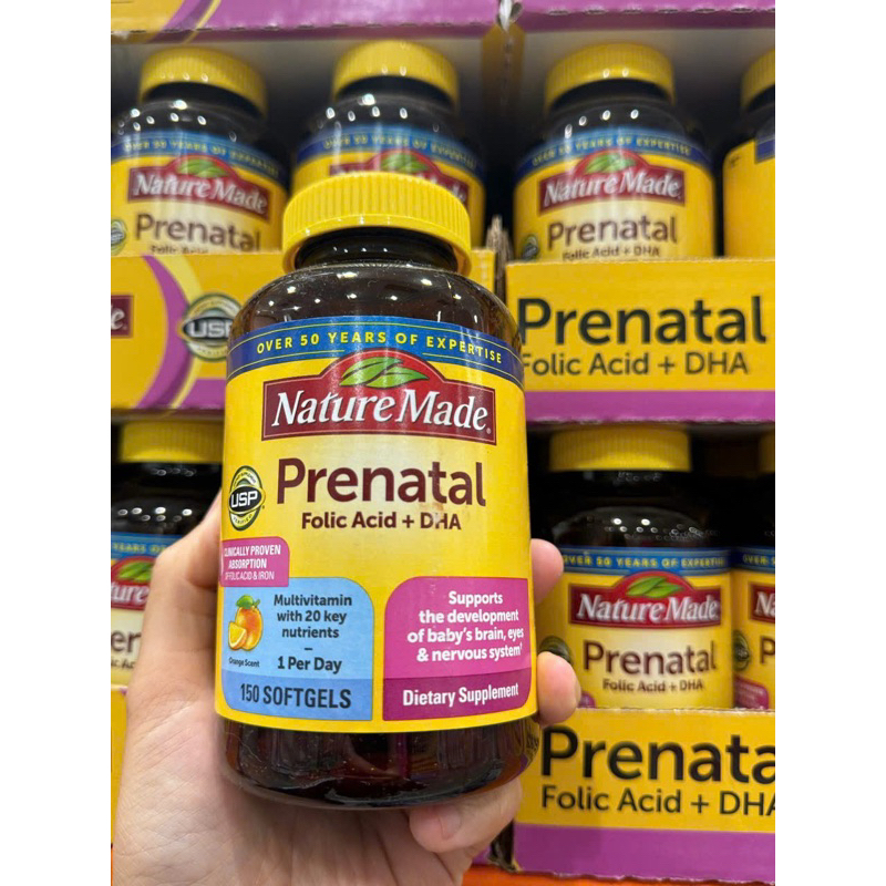 Vitamin tổng hợp Nature Made Prenatal Multi DHA 150 viên Bổ bầu mỹ ...