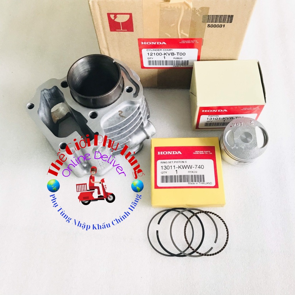 Nòng piston bạc AB 110 Fi - 12100-KVB-T00/ 13011-KWW-740/ 13101-KVB-T00 ...