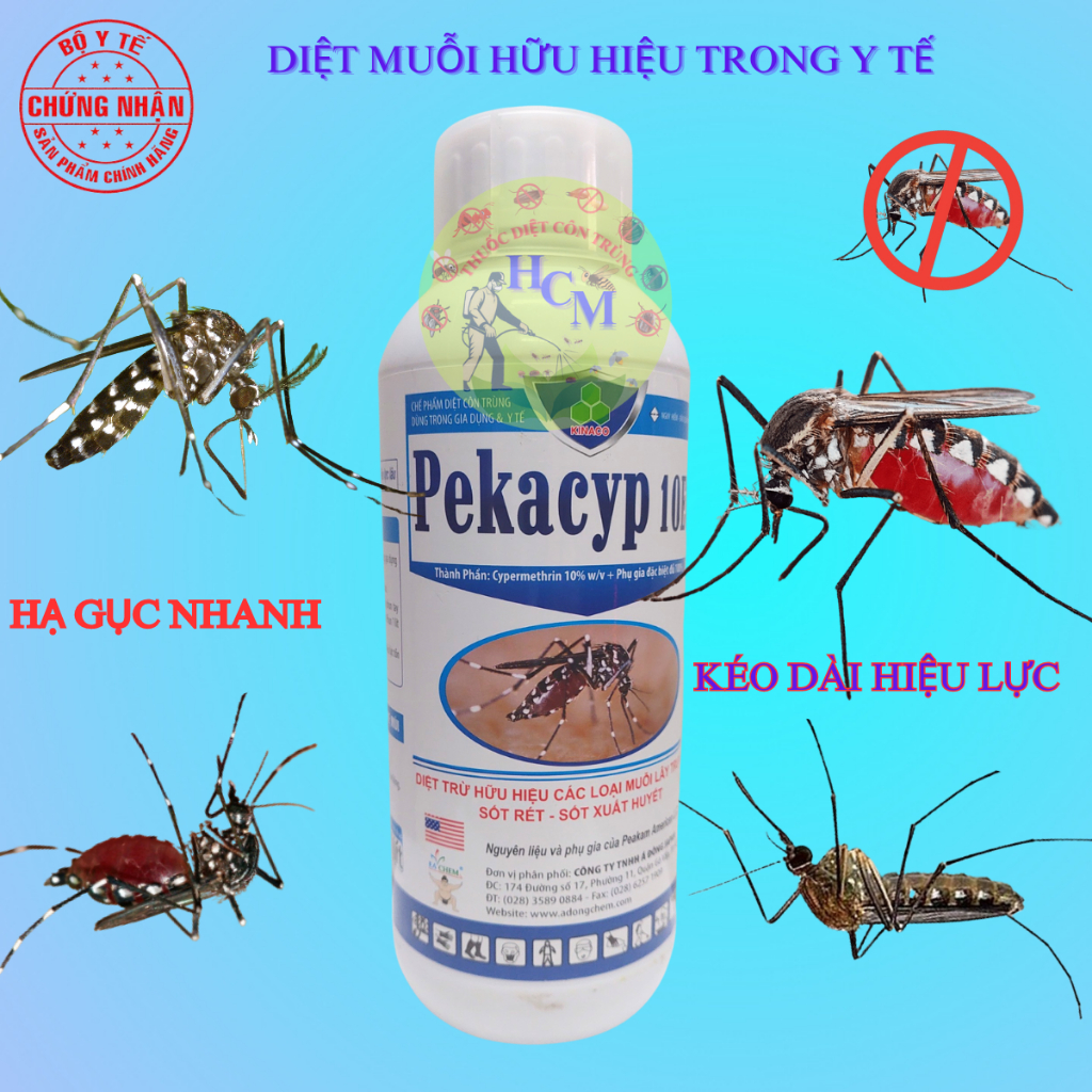 (chính hãng) Thuốc diệt muỗi Pekacyp 10EC 1 lít - diệt muỗi trong y tế ...