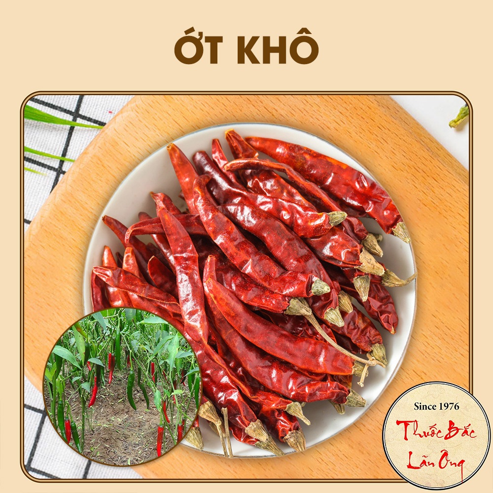 Trái ớt khô 100g ( ớt nguyên quả khô thơm, cay nồng làm gia vị lẩu cay ...