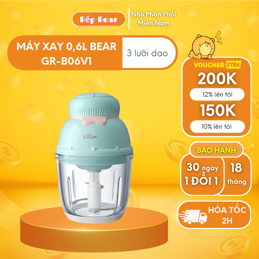 Máy Xay Ăn Dặm Cho Bé, Máy xay thịt Mini 0.6L Bear GR-B06V1, Chính Hãng ...