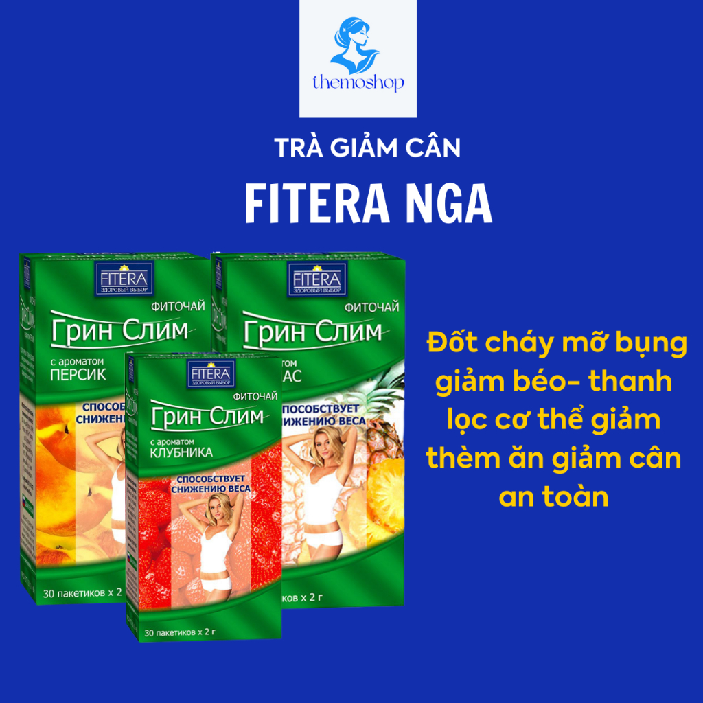 Trà giảm cân Fitera Đốt Cháy Mỡ Bụng, Giảm Béo, Thanh Lọc Cơ Thể 30 gói ...