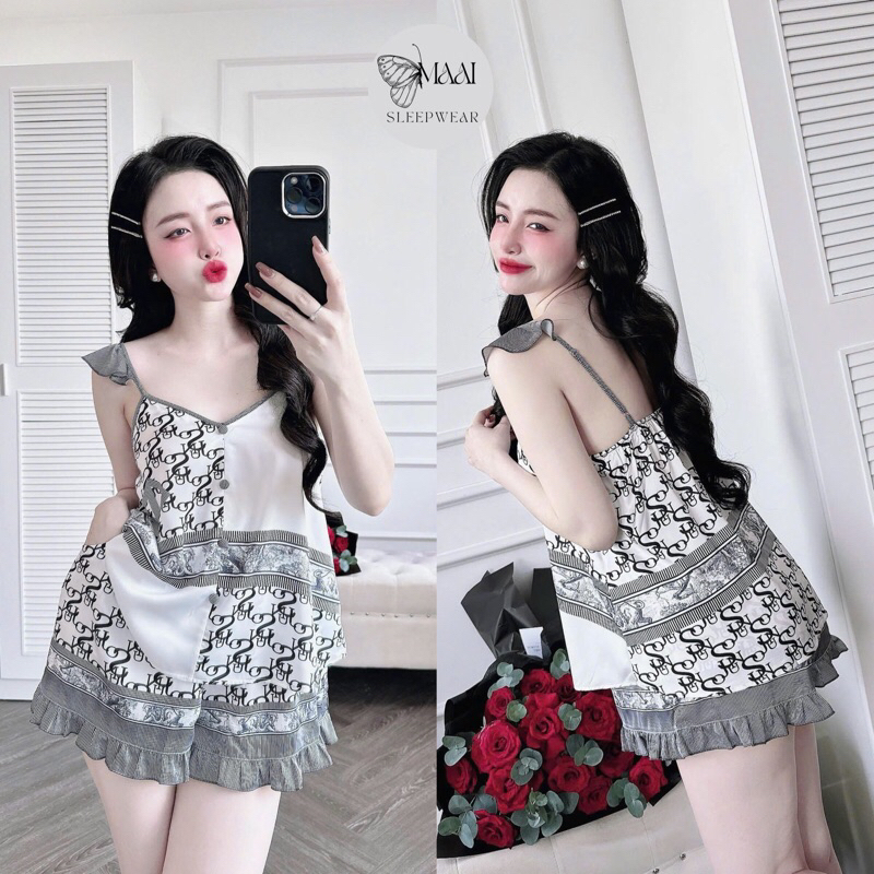 ĐỒ NGỦ LATIN CÁNH TIÊN SIZE DƯỚI 62KG, BỘ ĐÙI MẶC NHÀ LỤA LATIN, ĐỒ NGỦ 2 DÂY SEXY GỢI CẢM ...