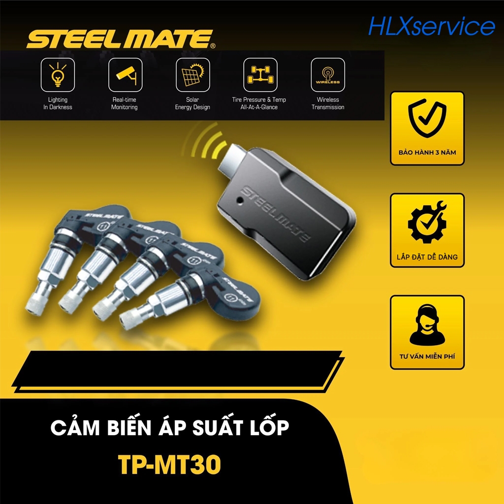 Cảm Biến Áp Suất Lốp ÔTô TPMS Cao Cấp STEELMATE TP-MT30 Kết Nối Màn ...