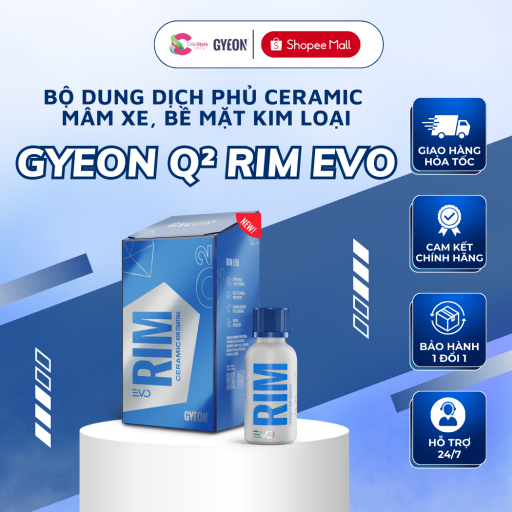GYEON Q2 Rim EVO, Bộ Dung Dịch Phủ Ceramic Mâm Xe Kẹp Phanh, Hiệu Ứng Lên Đến 18 Tháng Dung Tích ...