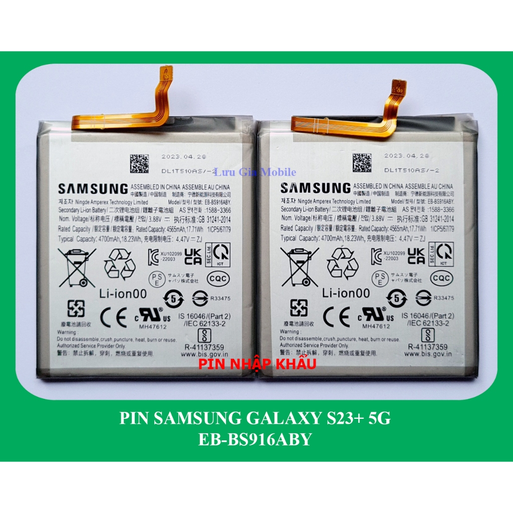 Pin Samsung S23+ 5G chính hãng | Pin nhập khẩu EB-BS916ABY | Shopee ...