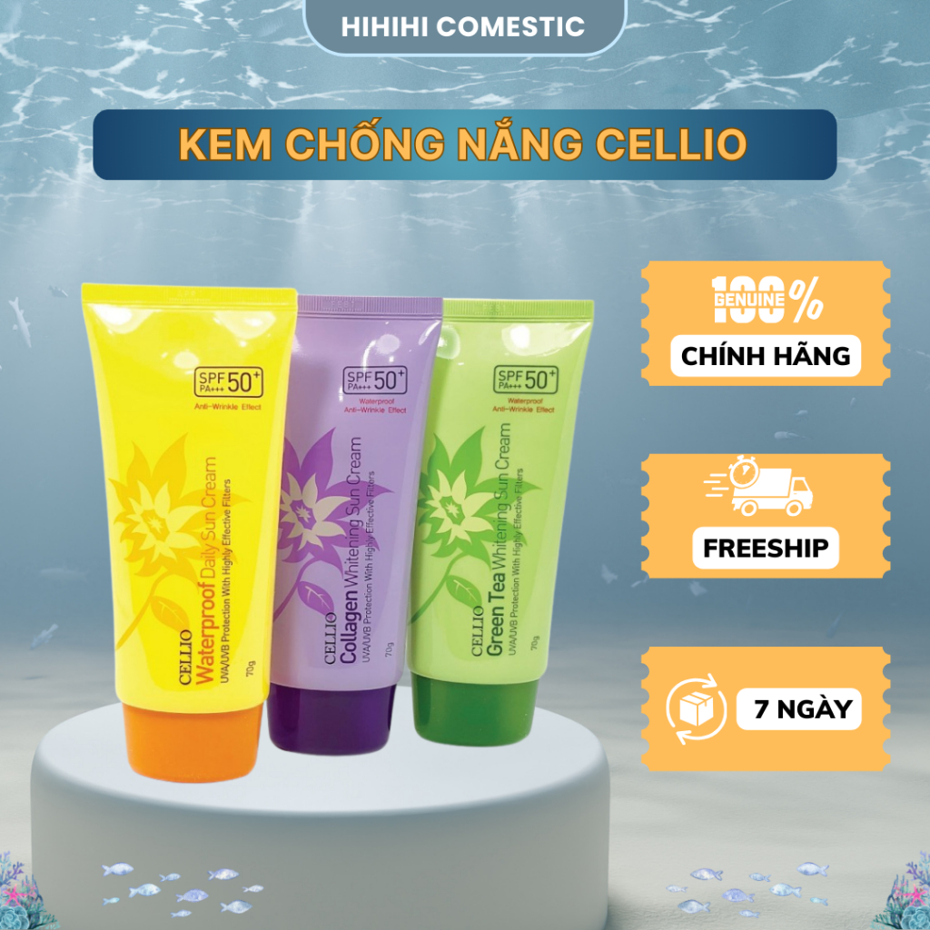 Kem chống nắng Cellio Sun Cream cho da thường da khô da dầu SPF50+ PA+++ 70g | Shopee Việt Nam