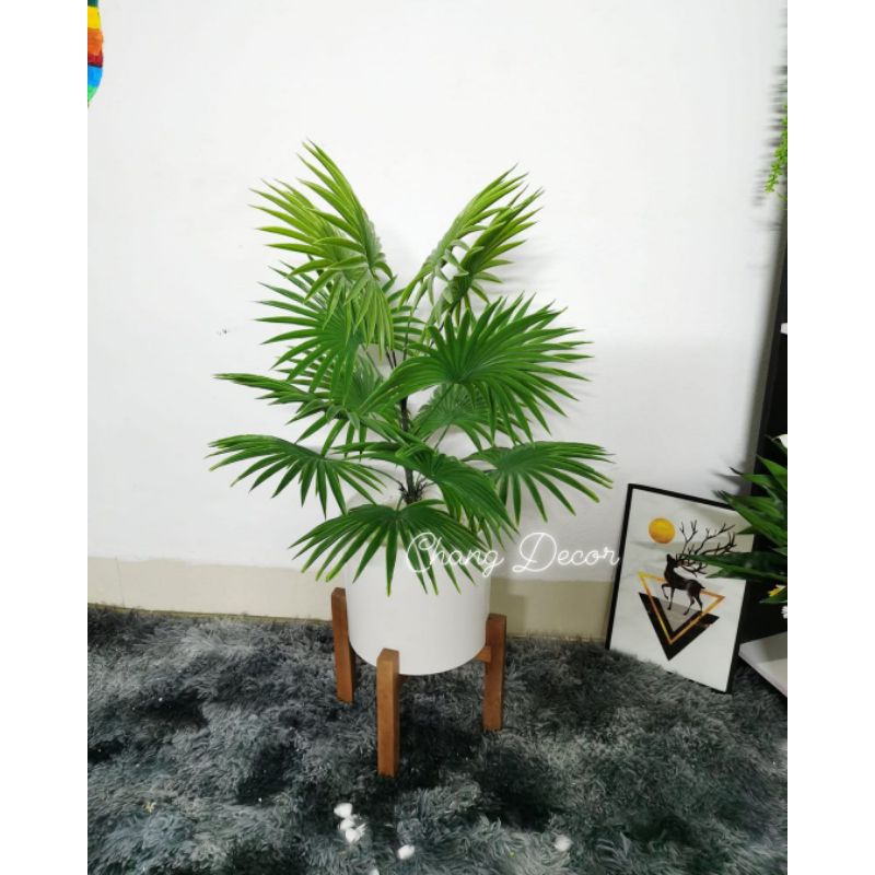Cây giả trang trí, Cây cọ giả cao 1m2 /cây dừa cảnh 1m4 kèm chậu nhựa ...
