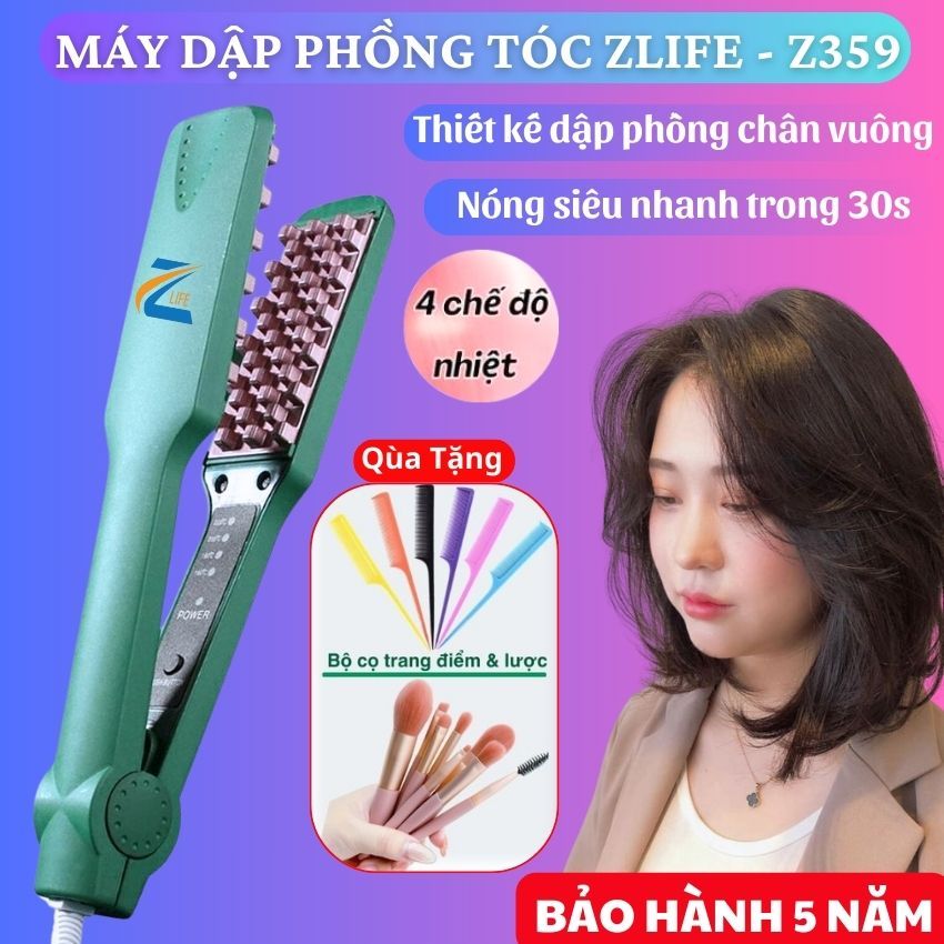 Máy dập phồng, Dập xù Zlife Z359, Kẹp uốn phồng chân tóc, Bấm mè tạo kiểu tóc giữ nếp lâu ...